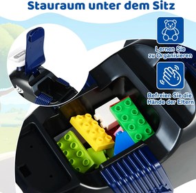 Costway Dětské pojízdné autíčko vozítko z nohy na podlahu s hudbou a úložným