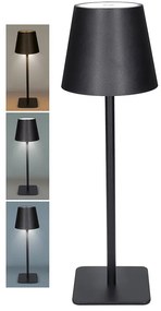 SOLIGHT LED nabíjecí lampička Lucca, 120lm, změna CCT, stmívání, černá