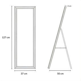 Stojací zrcadlo HAVLYS černé, 127 x 37 cm