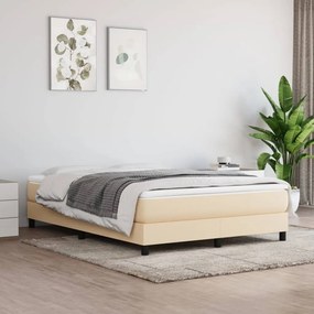 Rám postele s boxspringem krémový 140 x 190 cm textil 3120513