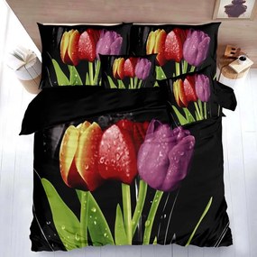 7-dílné 3D povlečení Barevné tulipány