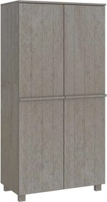 Šatní skříň HAMAR světle šedá 89 x 50 x 180 cm masivní borovice 340483