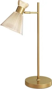 HOMCOM moderní stolní lampa s nastavitelným jantarovým matným skleněným stínidlem, objímka E27, zlatá