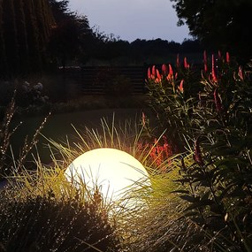 Exteriérové ​​svítidlo Globo, 1x bílé plastové stínítko, (fi 30cm)