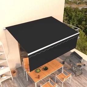 Ručně zatahovací markýza s roletou 4,5 x 3 m antracitová 3069319