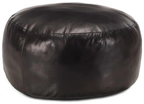 Sedací puf černý 60 x 30 cm pravá kozí kůže 248140