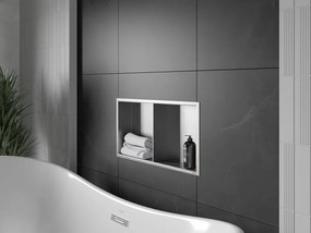 Mexen X-Wall-R nástěnná polička s límcem a policí 60 x 30 cm, inox - 1910603010S