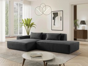 XXXLutz ROHOVÁ SEDAČKA, plast, textil, kompozitní dřevo, antracitová MID.YOU - Sedací soupravy - 000694009605
