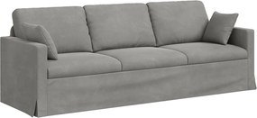 Set pohovek 2 ks Světle šedá samet 3407625