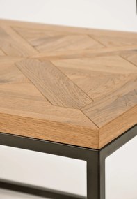 Konferenční stolek Indus 114 cm z masivu dub přírodní/grafit