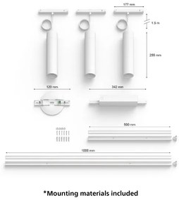 Philips - SADA 3x LED RGB Stmívatelný lustr do lištového systému Hue LED RGB/15,6W/230V