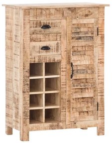 Dřevěná komoda s vinotékou Caribou z mangového dřeva - 77*42*108 cm