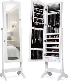 Costway Jewelry Cabinet Organizer na šperky se zrcadlovými dvířky po celé délce