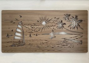 Li-Go "Moře" světelný obraz 230V 120x60 cm provedení povrchu: černá s patinou