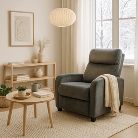 Relaxační křeslo René rozkládací šedé