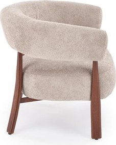 Designové křeslo UDON — kov, látka, cappuccino