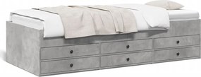 Válenda se zásuvkami bez matrace betonově šedá 75 x 190 cm 3280891