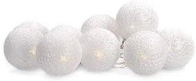 SOLIGHT LED řetěz vánoční koule bavlněné, 10LED, 1m, 2x AA, IP20