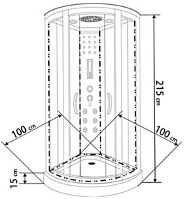 BPS-koupelny Hydromasážní box HYD-Giorgia 100 Bílý, 100x100 bez sauny