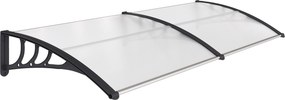Stříška Outsunny na vchodové dveře 75x195x23 cm stříška z 5mm polykarbonátu, ochrana proti slunci a dešti pro venkovní použití, hliníková průhledná |…