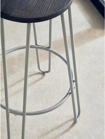 Šedá/v tmavě přírodní barvě barová stolička z jilmového dřeva (výška sedáku 75 cm) District – Premier Housewares