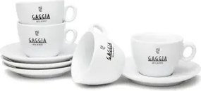 Gaggia šálky s podšálky cappuccino / 4 ks / porcelán