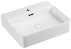 Mereo Mereo, Leny, koupelnová skříňka s keramickým umyvadlem 50 cm, bílá, nové madlo, MER-CN810N