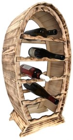 Stojan na víno Sud Economy na 16 lahví - opálené dřevo