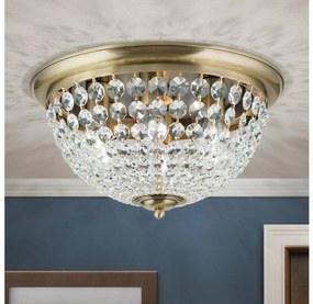 Orion DLU 1840/47-Křišťálové str. svítidlo PLAFOND 6xE27/40W/230V pr.47 cm bronz
