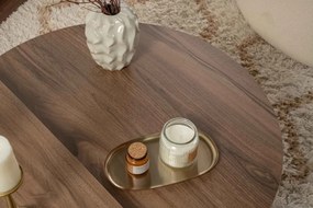 Designový konferenční stolek Baltenis 90 cm vzor ořech / bílý