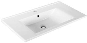 Aqualine Zuno - Umyvadlo 750x450 mm, s přepadem, otvor pro baterii, bílá 9075