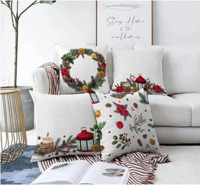 Povlaky na polštáře v sadě 4 ks s vánočním motivem 43x43 cm Merry Christmas – Mila Home