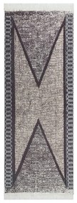 vidaXL Koberec černošedý 100 x 300 cm bavlna
