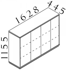 Střední skříň Creator 162,8 x 44,5 x 115,5 cm