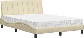 Postel s matrací Hanko krémová 140 x 190 cm textil 3310529