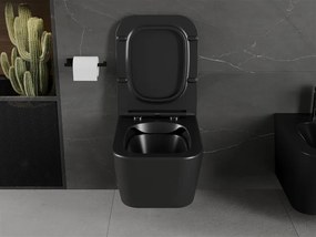 Mexen MADOX Závěsné WC Rimless Slim, soft close, černá mat 30154070 - MEXEN