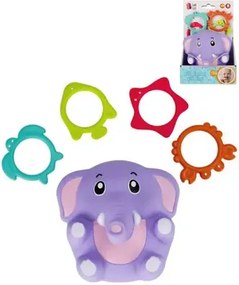 BAM BAM Navlékací hračka Slon / 4 kroužky / plast / od 18 měsíců