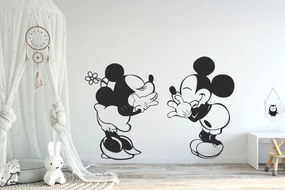 Lepy.cz Samolepka na zeď Mickey a Minnie Velikost (šířka x výška): 60x41cm, Barevná varianta: Karafiátová růžová