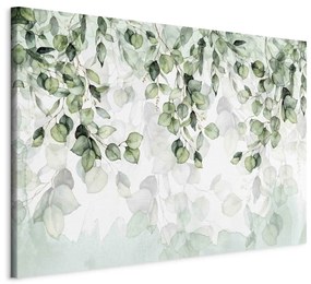 Obraz XXL Lehkost listů - akvarelová kompozice se zelenými rostlinami