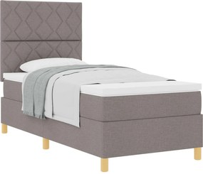 Postel s boxspringem s čelo Taupe 90 x 200 cm textil 3339669
