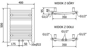 Mexen Ares, topné těleso 500x400 mm, 179 W, černá matná, W102-0500-400-00-70
