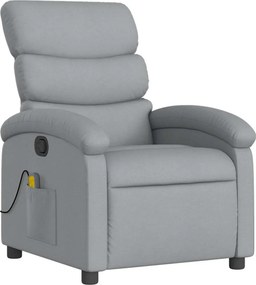 Masážní křeslo s polohovacím mechanismem, světle šedé, látkové 3205364