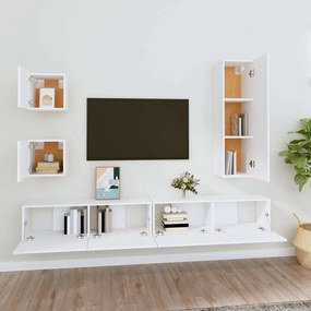 5dílný set TV skříněk bílý kompozitní dřevo 3114446