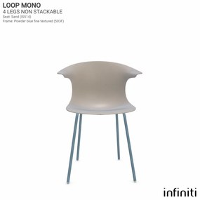 Židle Loop Mono - nestohovatelná Barva kovové konstrukce: Powder blue 503F, Barva sedáku a opěradla z recyklovaného plastu: Sand IS514