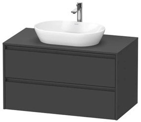Duravit Ketho.2 - Umyvadlová skříňka s výřezem 57x100x55 cm, 2 zásuvky, grafit mat K24896049490000