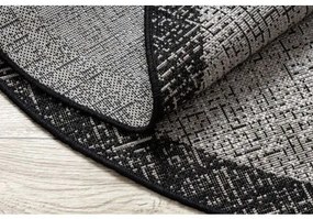 Dywany Luszczow Kusový koberec kulatý SIZAL FLOORLUX 20401 Rám stříbrný, černý Rozměr koberce: 120 cm KRUH