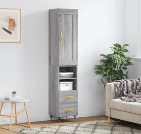 vidaXL Skříň highboard 34,5 x 34 x 180 cm kompozitní dřevo [3200248] Barva: šedá sonoma