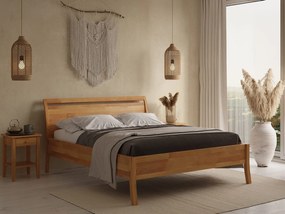 Vysoká postel z bukového dřeva 140x200 cm Huelva skandinávské