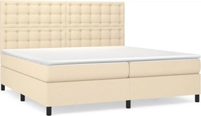 Box spring postel s matrací krémová 200x200 cm textil 3142126