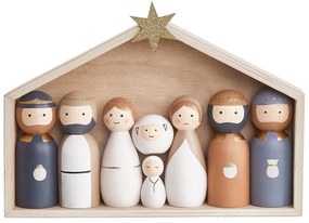 X-MAS Dřevěný betlém 9 dílů
